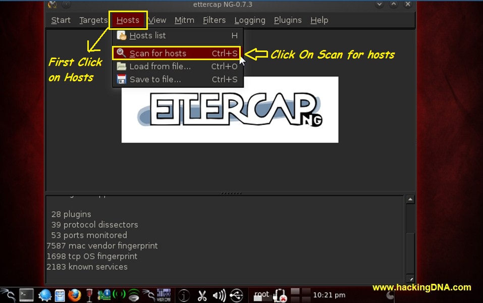 How to open ettercap windows - chartspl