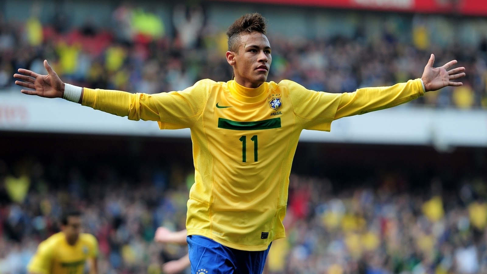 Neymar Flying Goal Celebration Wallpaper | Take Wallpaper