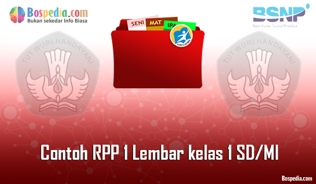 Lengkap - Contoh RPP 1 Lembar kelas 1 SD/MI Daring dan Luring Revisi 2020 - Bospedia