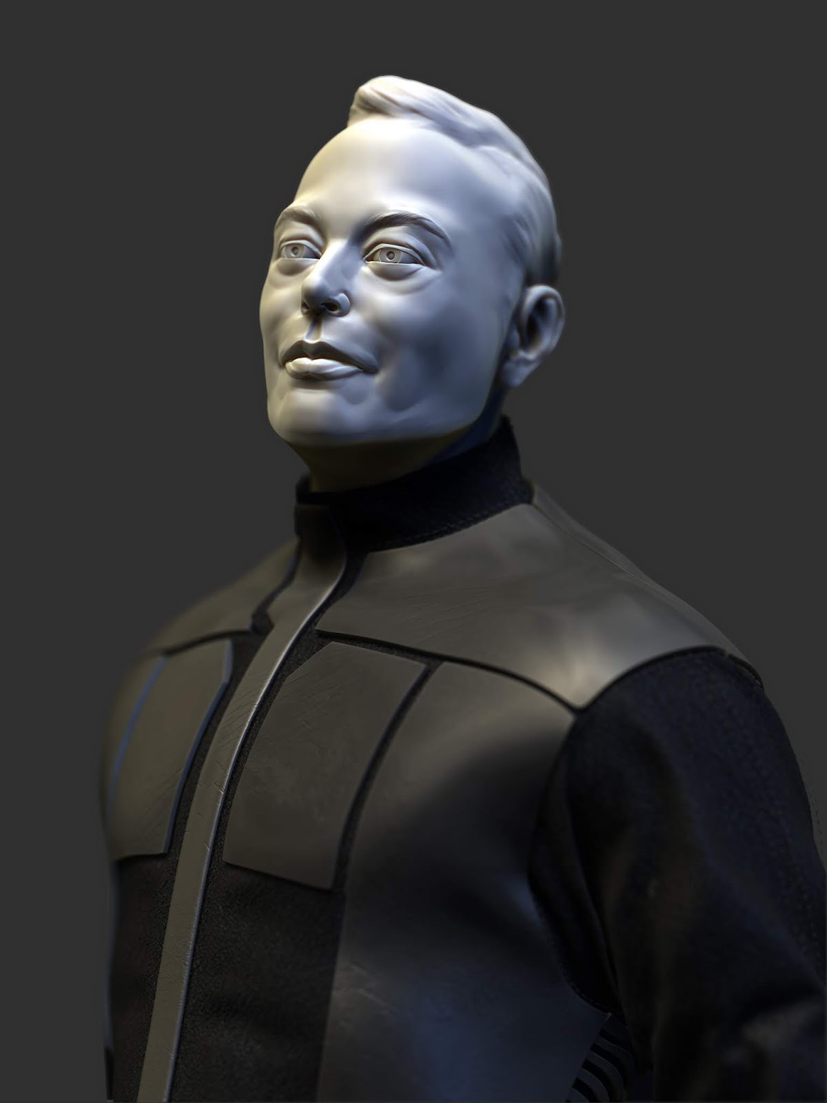 Darya Girina Zbrush Endless Way: Elon Musk in the style of Cybertruck Tesla