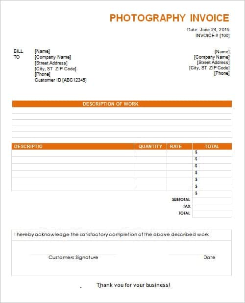 Artist Invoice - Invoice Template