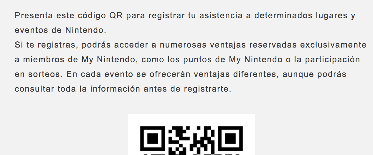 My Nintendo añade un código QR para registrarte en eventos y ganar premios