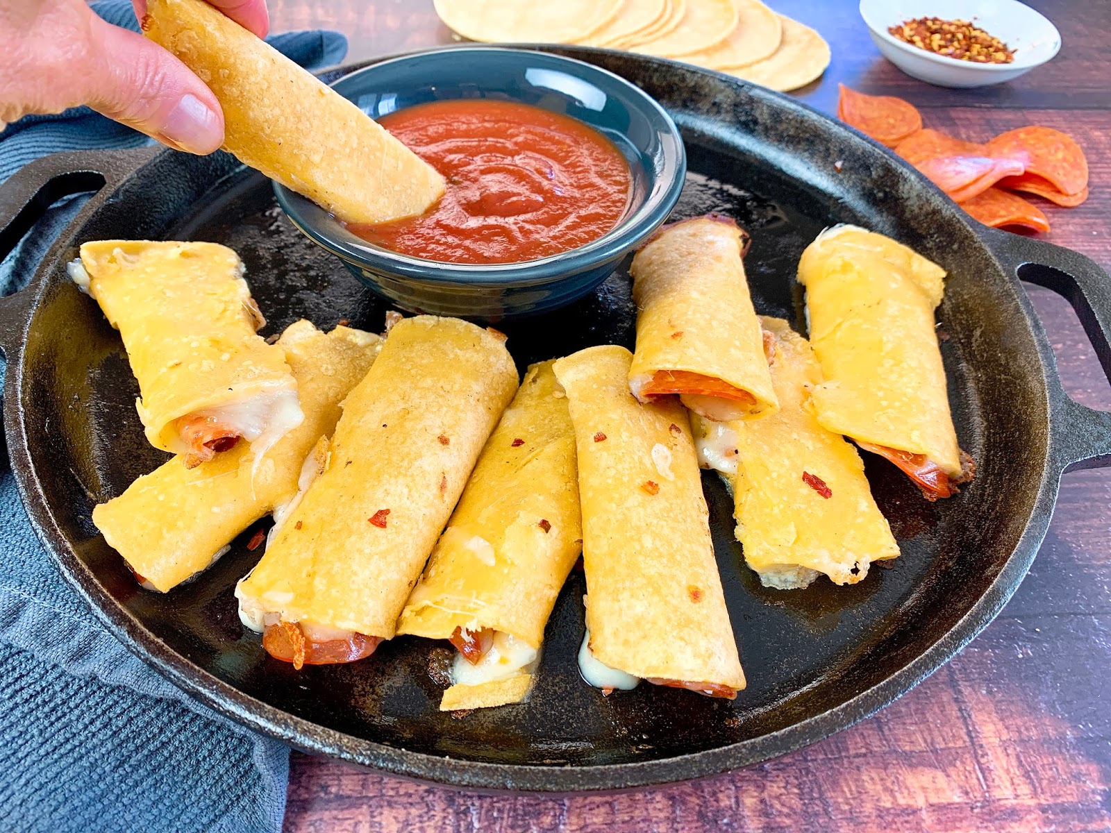 Pepperoni Pizza Taquitos