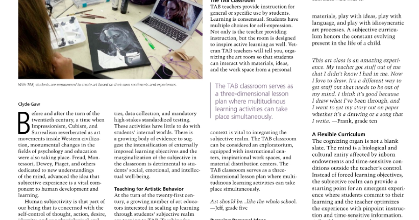 Transition To Choice Based Art Education: The Importance of Learning ...