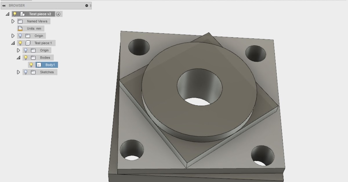 The Mighty Shiz: CAD model for test piece, CAM toolpath and.....first cut!