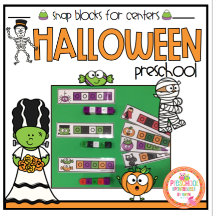 Halloween Center for Using Snap Blocks ~ Preschool Printables