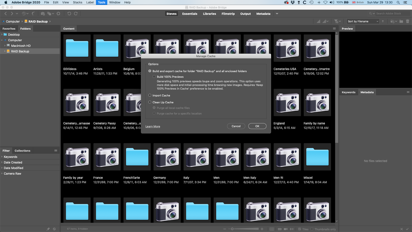 Digital Photo Archivist: Sharing a cache in Adobe Bridge