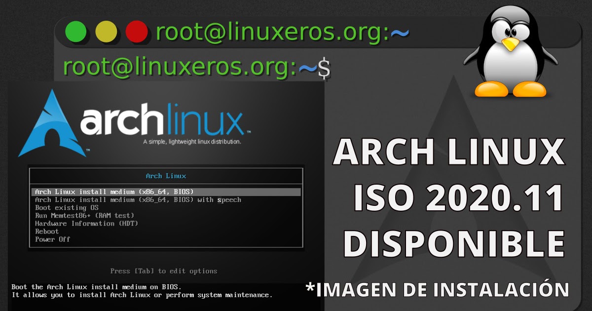 Arch Linux ISO 2020.11, ahora con Linux Kernel 5.9 ~ Linuxeros