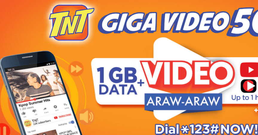 TNT GIGA VIDEO 50 : 1GB Data + 1GB Free YouTube and Unli All Net Texts ...
