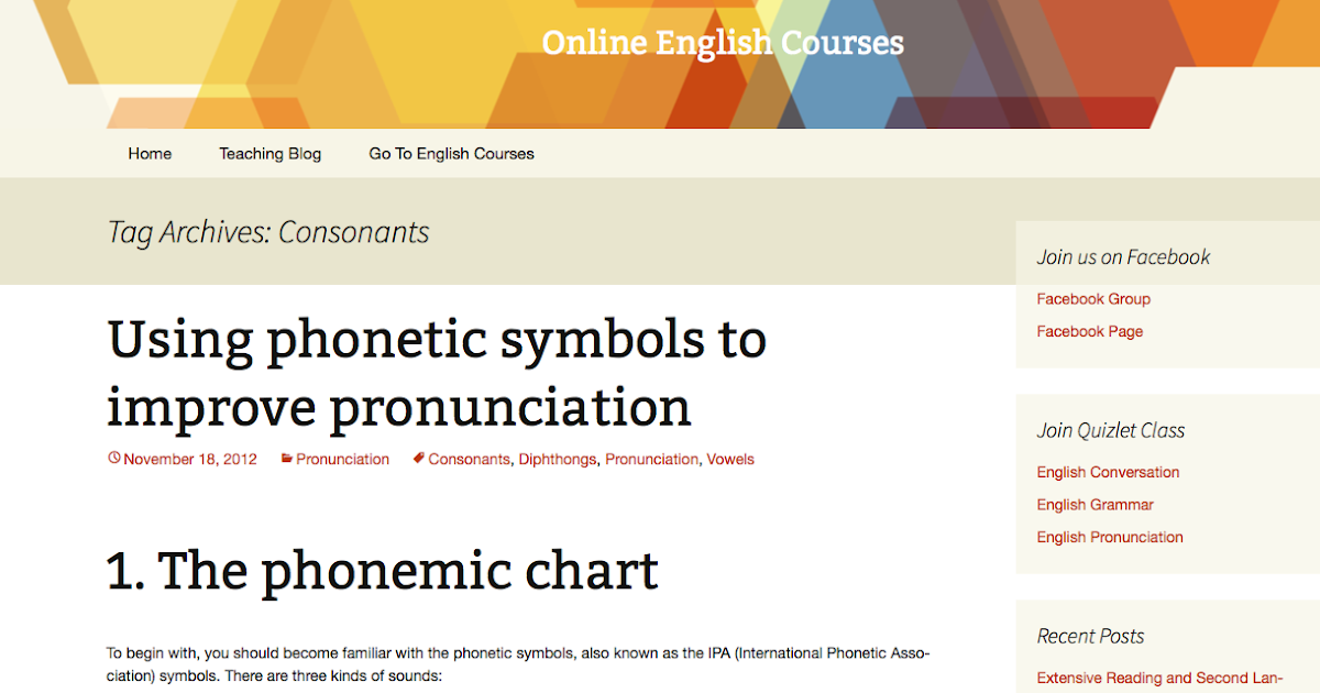ESL Librarian: Good Pronunciation Symbol Chart With Audio and Animation ...
