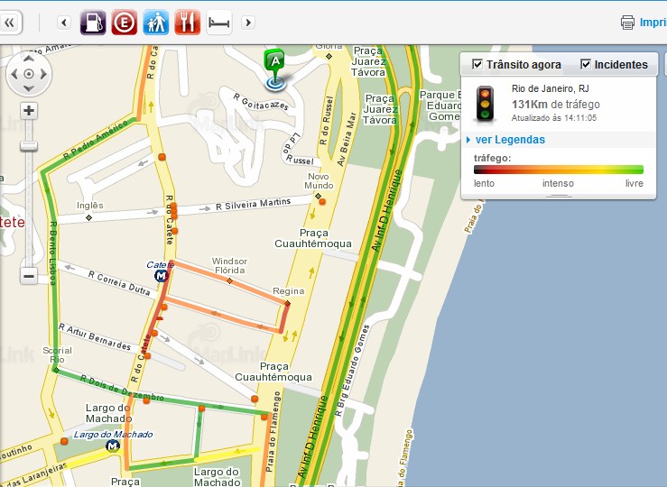Navegando On.: Mapa de Ruas Com Informação Do Transito