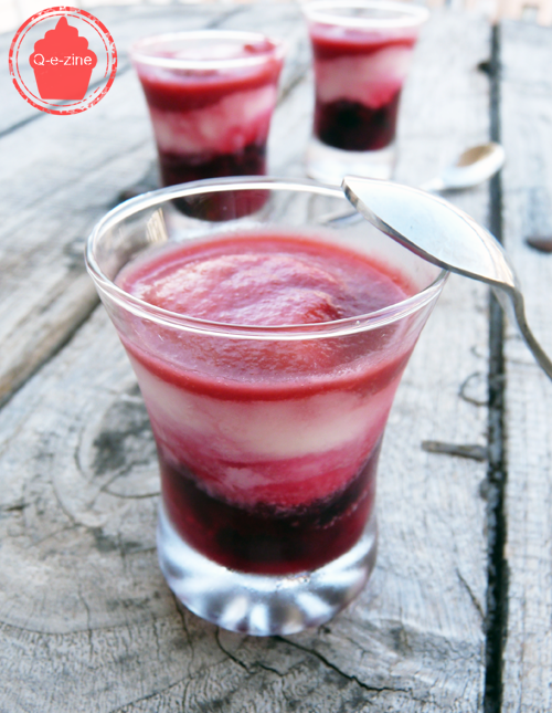 Q-e-zine: Verrines mousse de yaourt aux fruits rouges