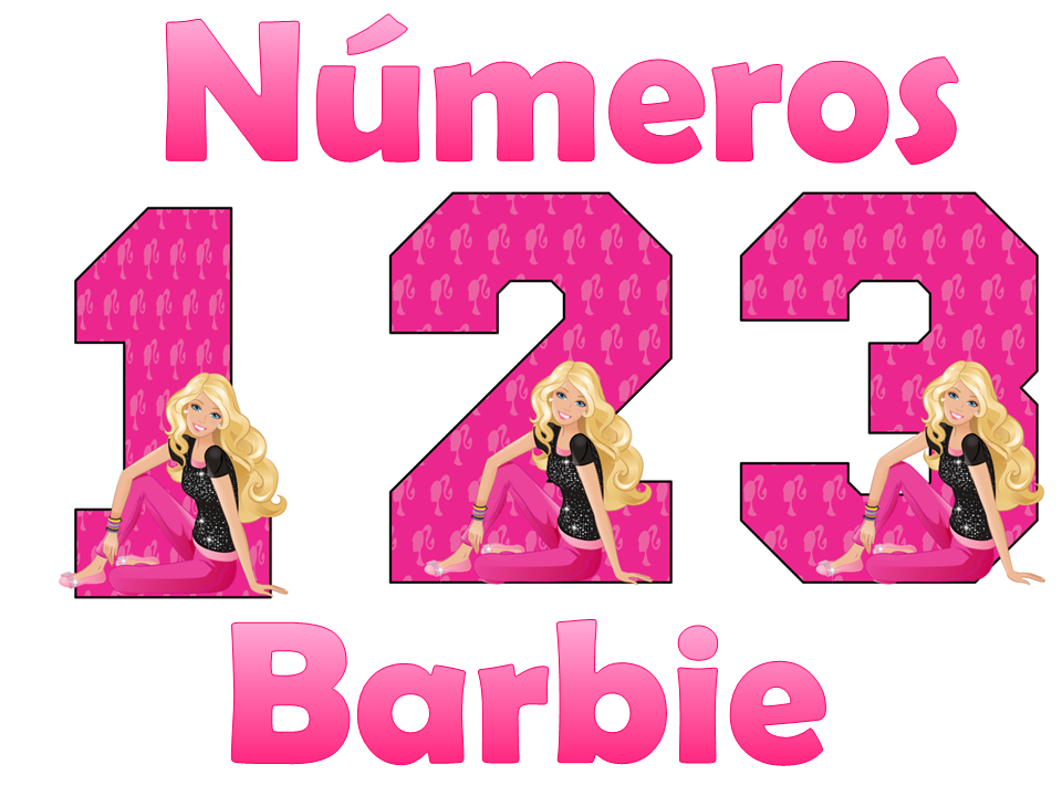 Kits imprimibles gratis : Números Barbie para imprimir