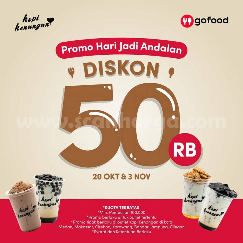 Promo Kopi Kenangan Diskon 50% khusus Pemesanan via GOFOOD - scanharga