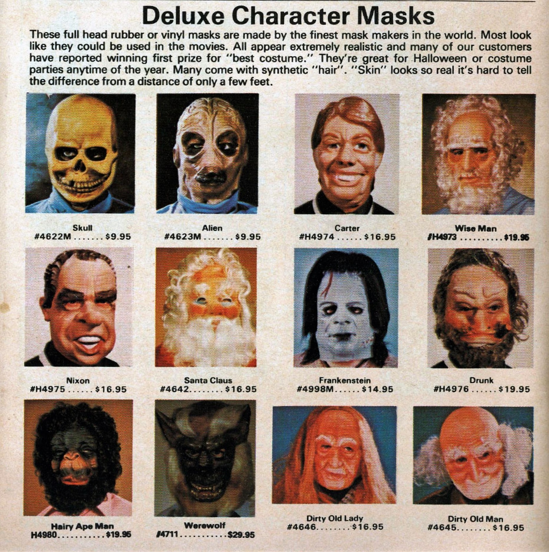 Deluxe Character Masks, 1979 ~ Vintage Everyday