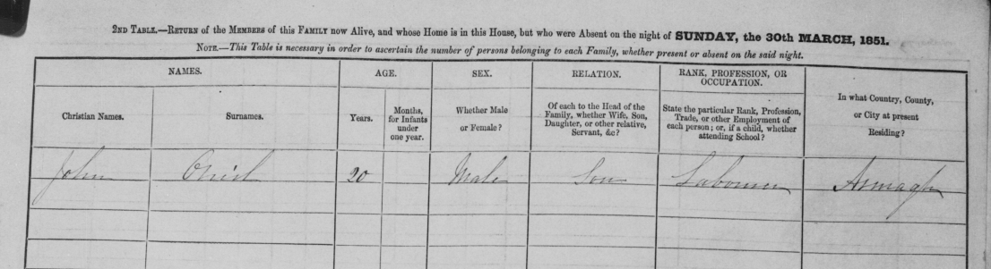 The 1851 census of Ireland