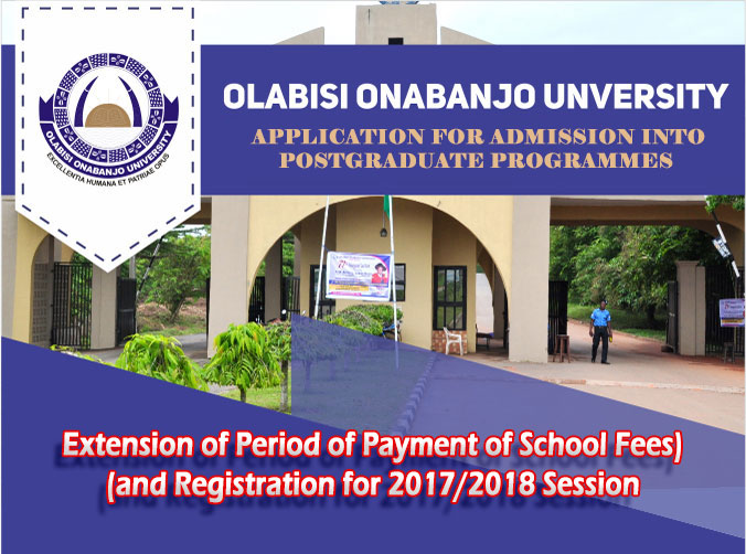 OOU PG School Fees Payment & Registration Deadline - 2017/2018