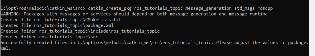 Basic ROS programming on Windows 10 - Publisher and Subscriber nodes