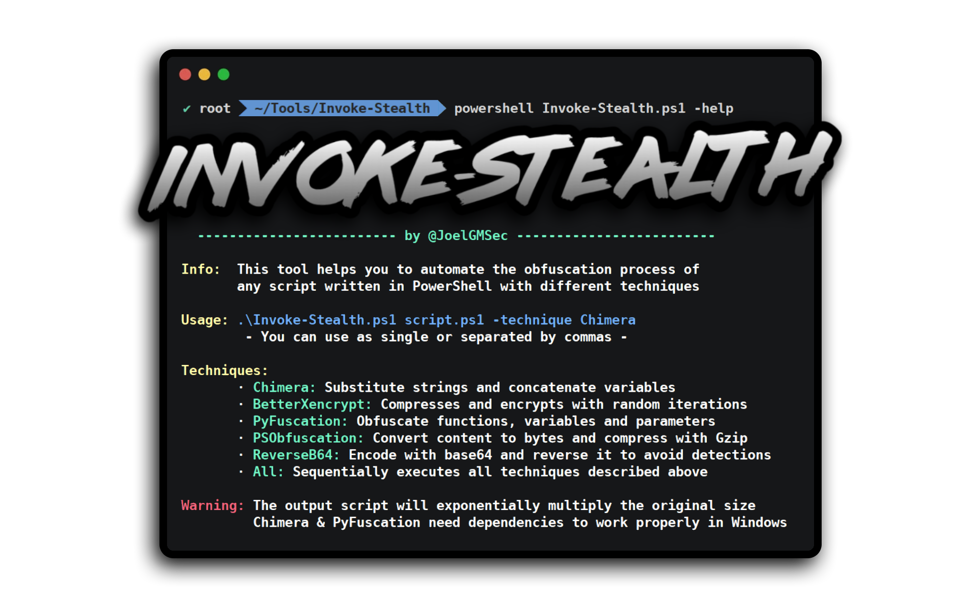 Invoke-Stealth - Simple And Powerful PowerShell Script Obfuscator Invoke-Stealth - Simple And Powerful PowerShell Script Obfuscator