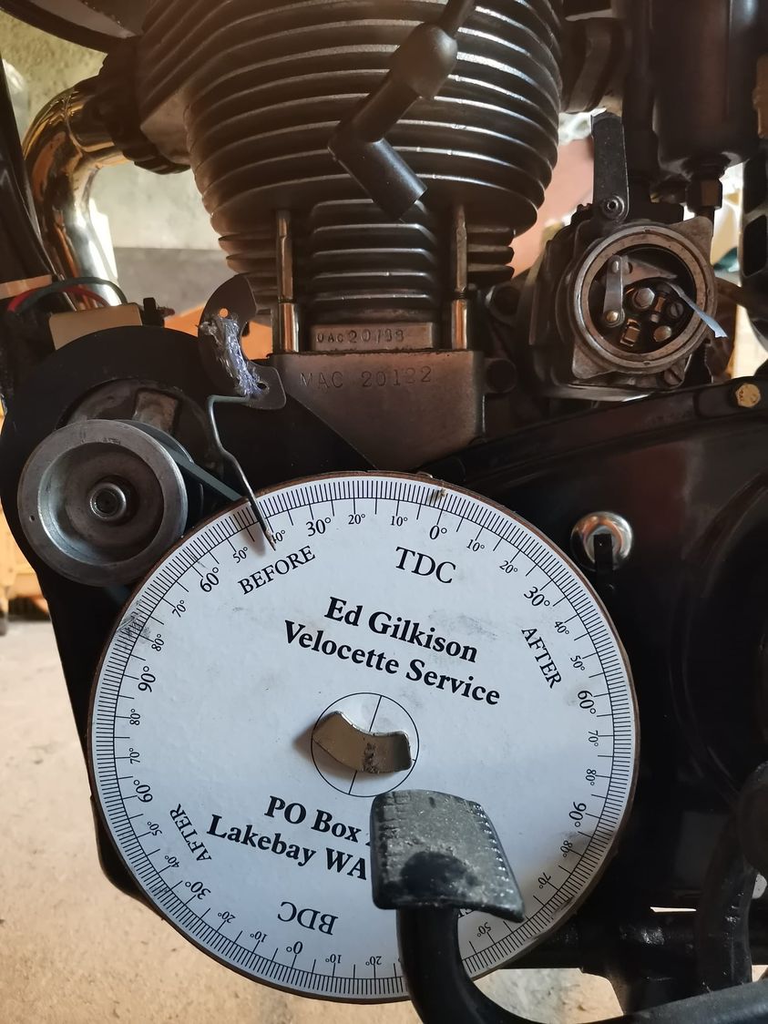 Ed Gilkison Velocette : Arturo's timing disc
