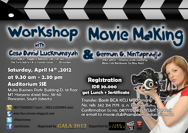 GALA Screening: WORKSHOP MOVIE MAKING AND PHOTOGRAPHY