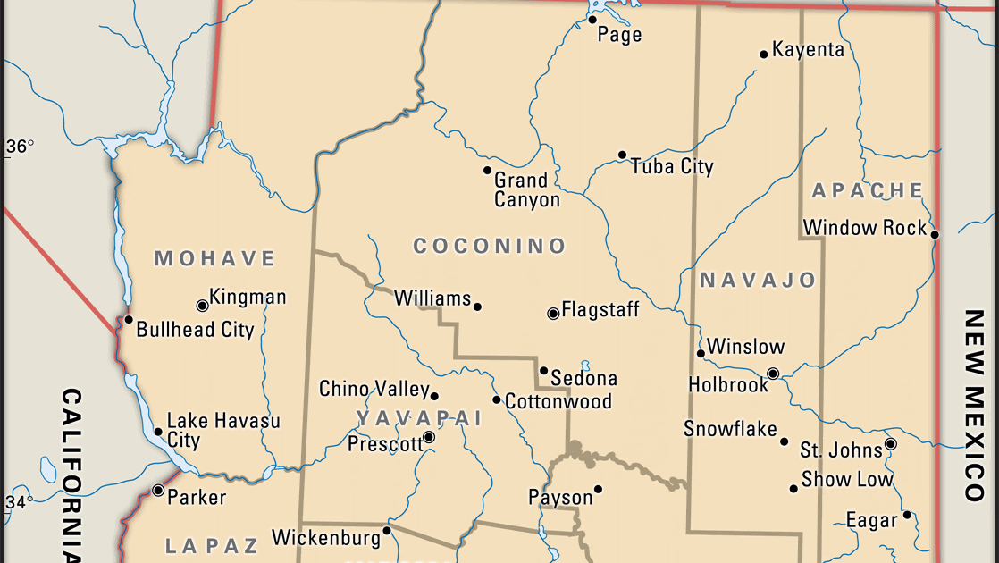 Geography Blog: Map of Arizona