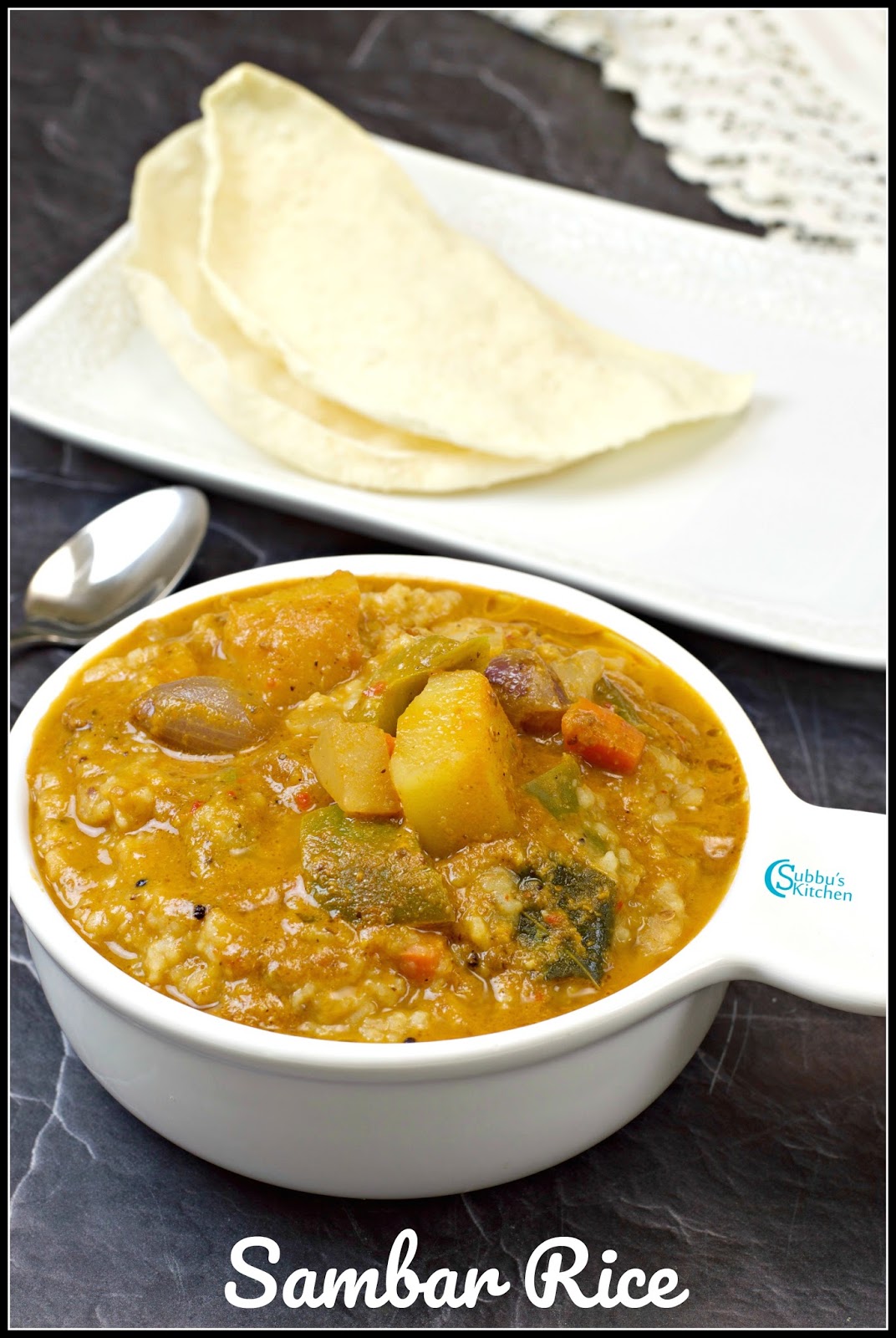 Kadamba Sambar Sadam | Sambar Rice - Subbus Kitchen