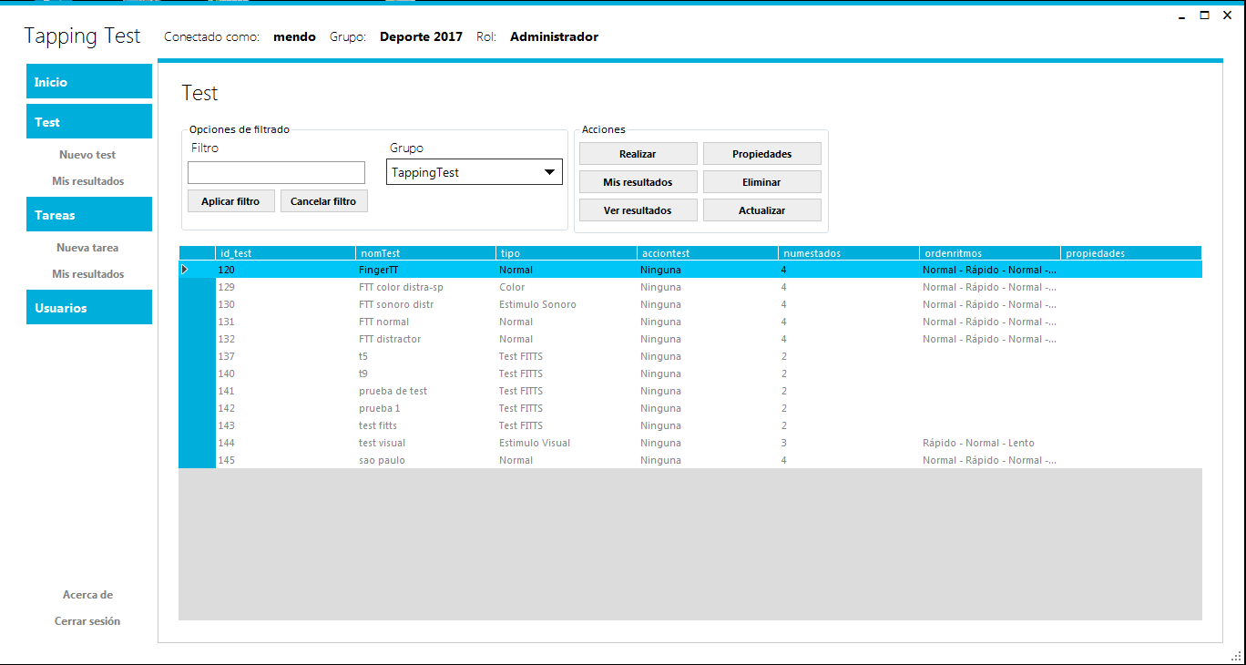 Una nueva versión del Finger Tapping Test