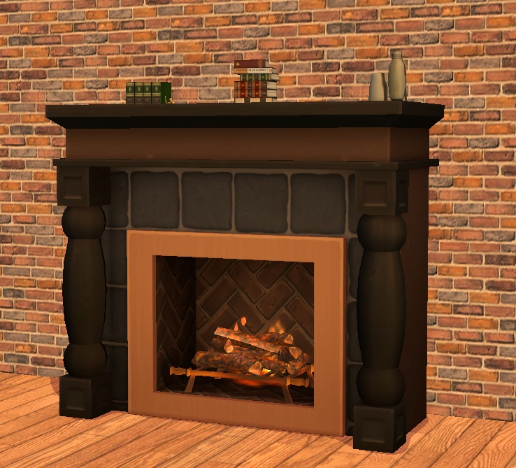 TheNinthWaveSims: The Sims 2 - The Sims 4 Manoir Stone Fireplace For ...