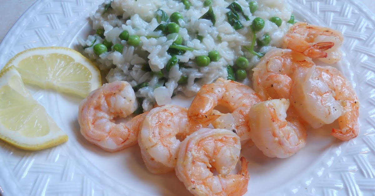 Spring Risotto with Lemon Shrimp
