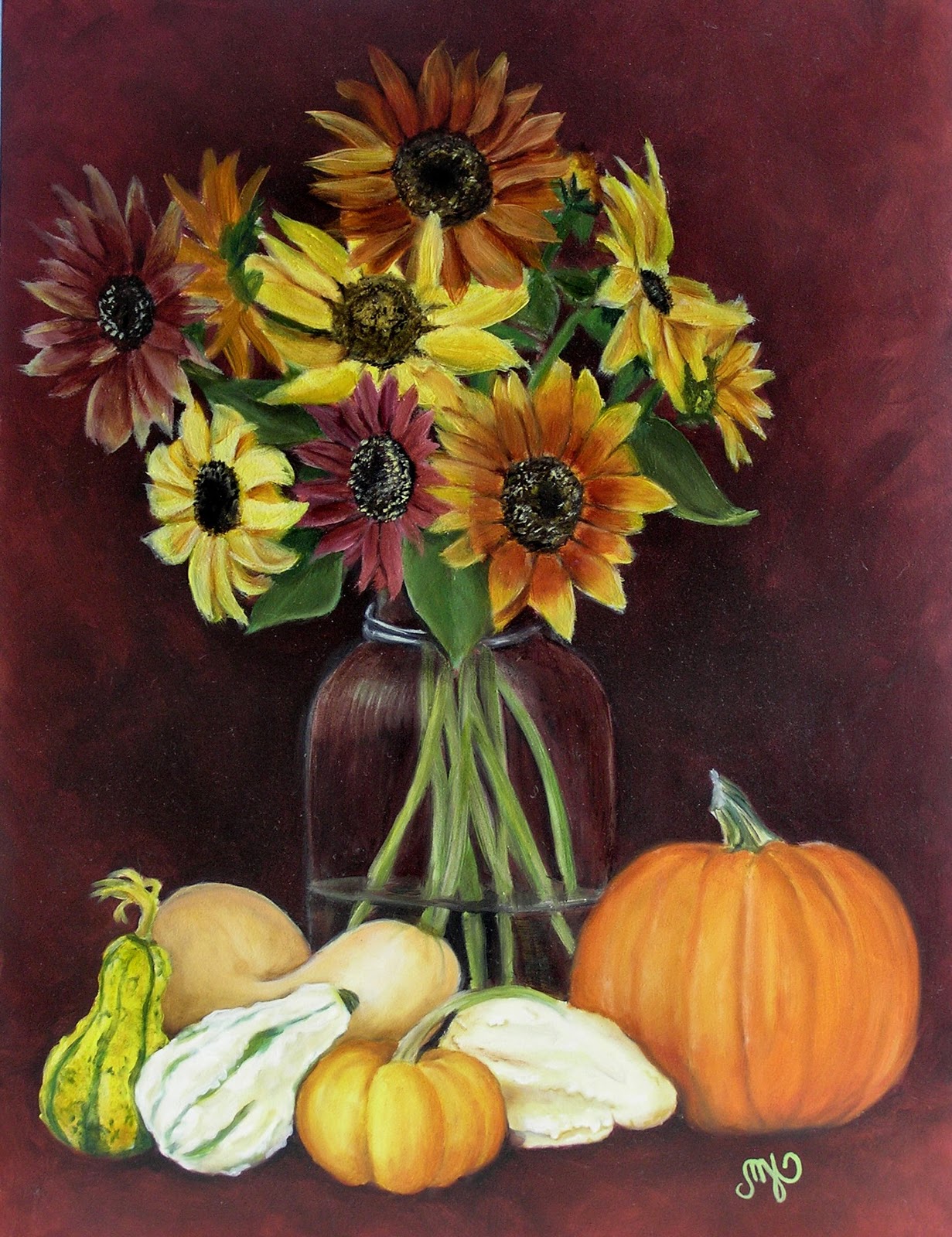 The Art of CJ MacKay: Autumn Harvest 12x16 oil on gessobord