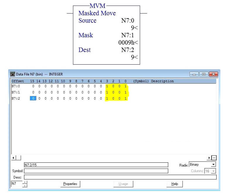 How to use Masked Move Instruction in PLC