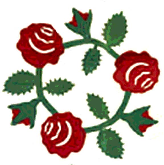 Cloud of Quilt Patterns: Triple Rose Wreath