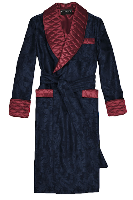 Men's Quilted Silk Luxury Dressing Gown, Gentleman's Paisley Smoking ...