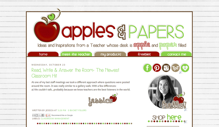 Apples & Papers | blog design | Designs By Kassie