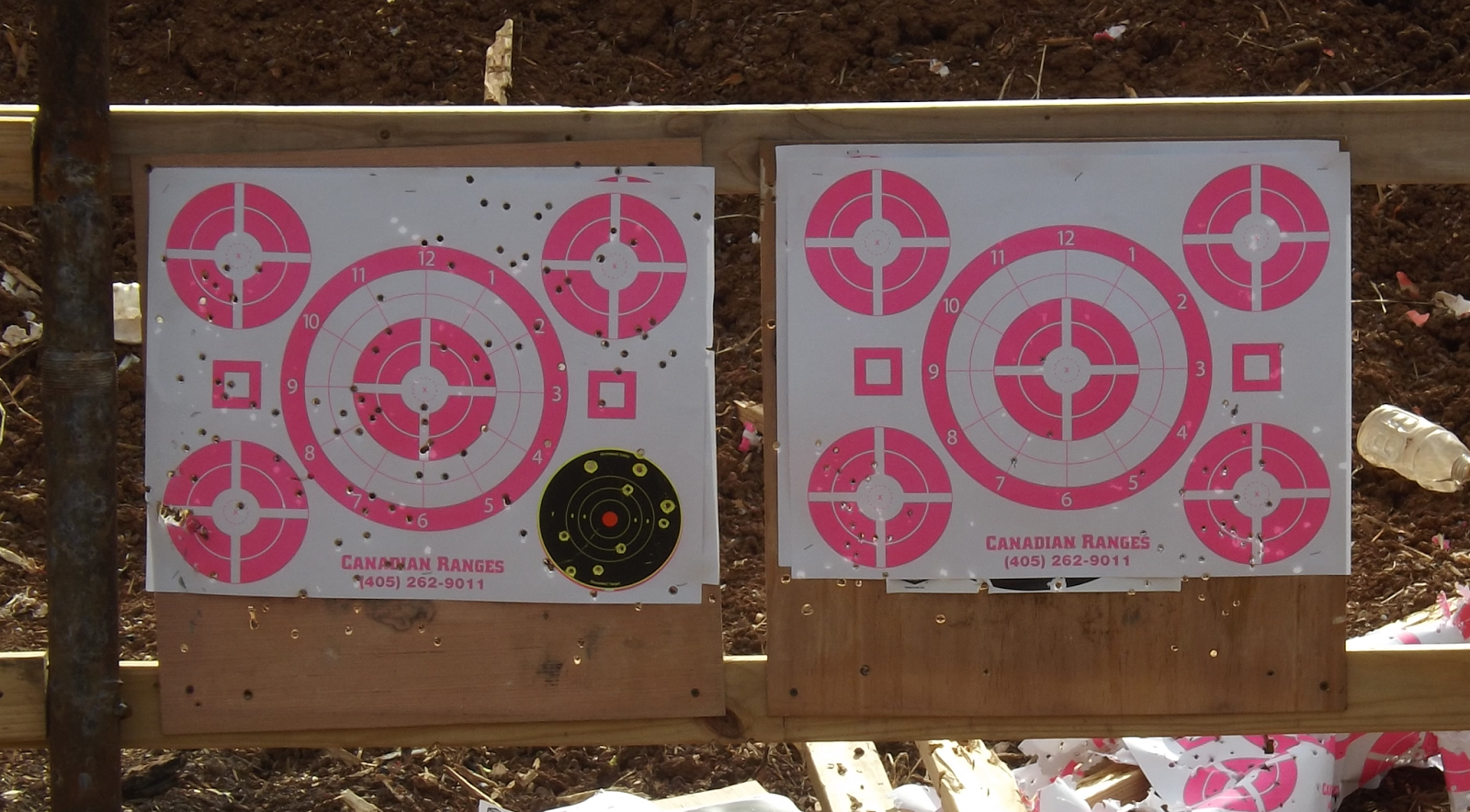 The tight groupings are by Jonathan and the scattered shots are ...