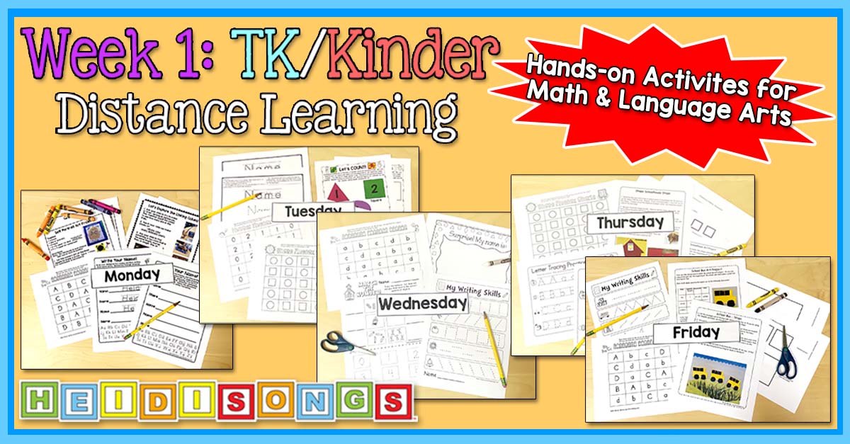 TK/K Distance Learning Packets Fall WEEK 3 - NO PREP PRINTABLES ...