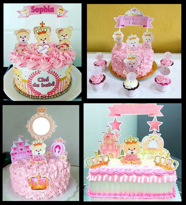 Osita Princesa: Toppers para Tartas, Tortas, Pasteles, Bizcochos o ...