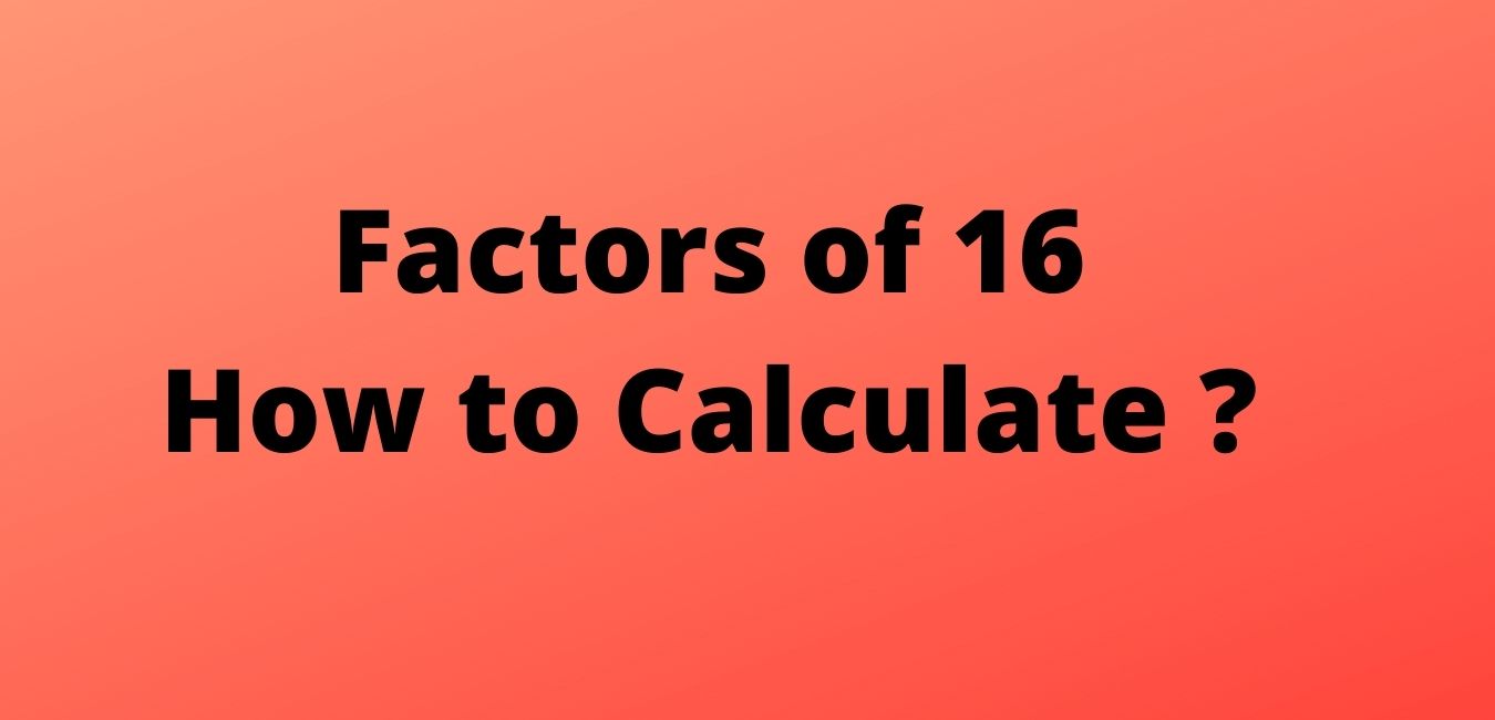 Factors Of 16 How To Calculate The Factors Of 16 Factors Of 16 How To Calculate The Factors Of 16