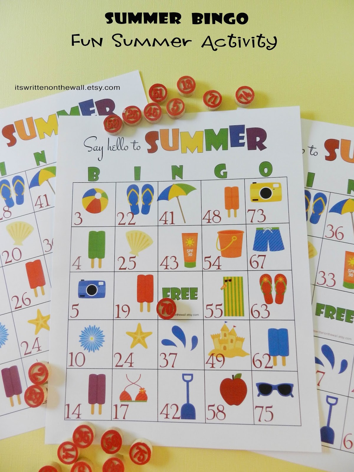 It's Written on the Wall: Fun Summer Vacation Activity--SUMMER BINGO!!!