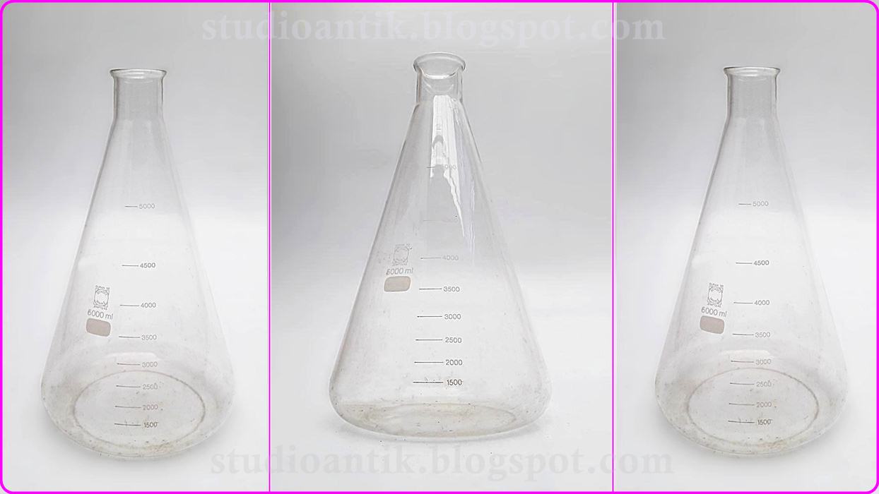 STUDIO ANTIQUE: VINTAGE LABORATORY GLASSWARE ERLENMEYER DURAN - GELAS ...