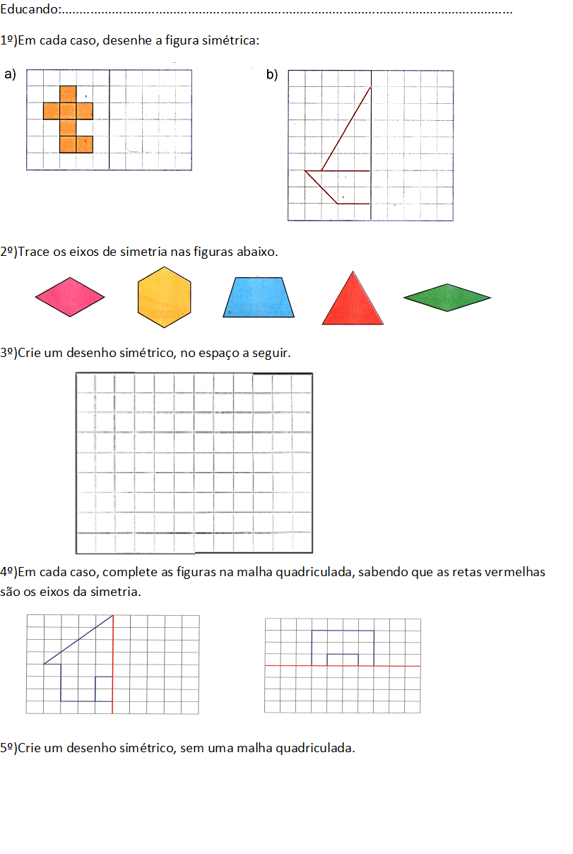 Atividades De Simetria 7 Ano - NAZAEDU