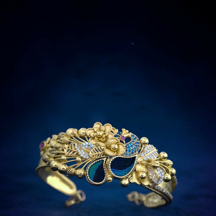 Golden broad bracelets