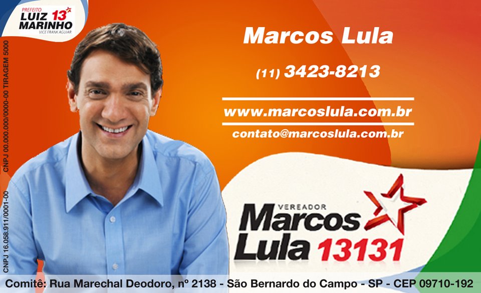 MARCOS LULA 13131 VEREADOR: MARCOS LULA 13131 SE DESTACA EM CORPO A ...
