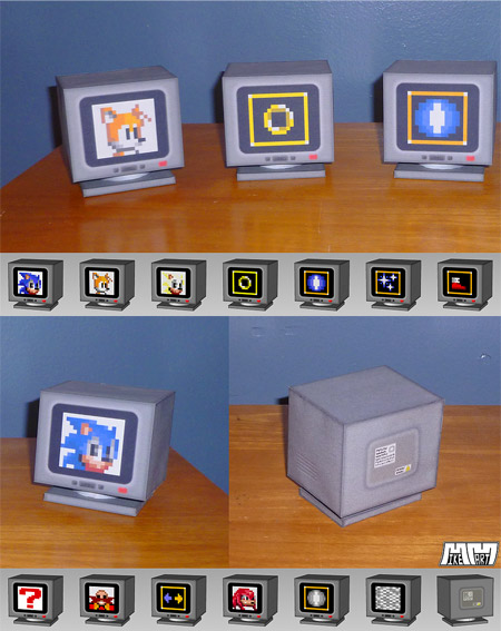 Sonic the Hedgehog 2: Item Boxes Papercraft | Paperized Crafts