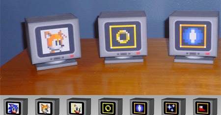 Sonic the Hedgehog 2: Item Boxes Papercraft | Paperized Crafts