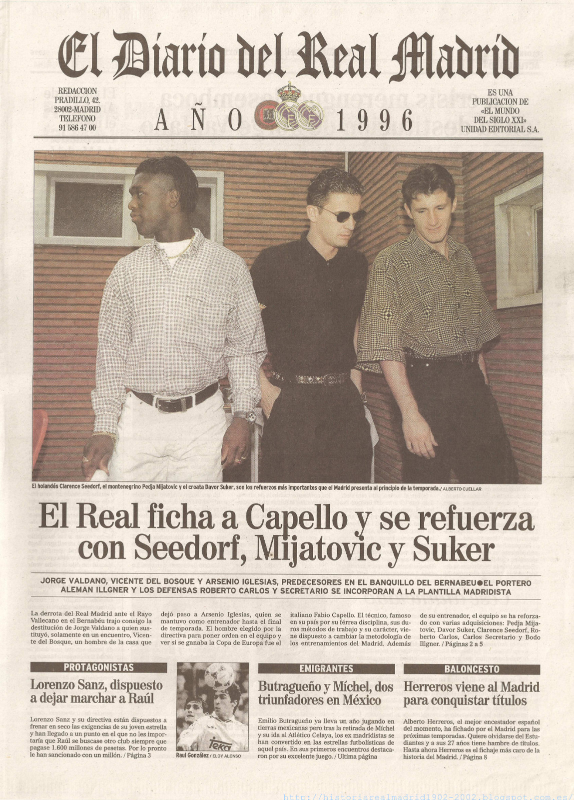 Historia Real Madrid 1902-2002: Diario del Real Madrid 1996