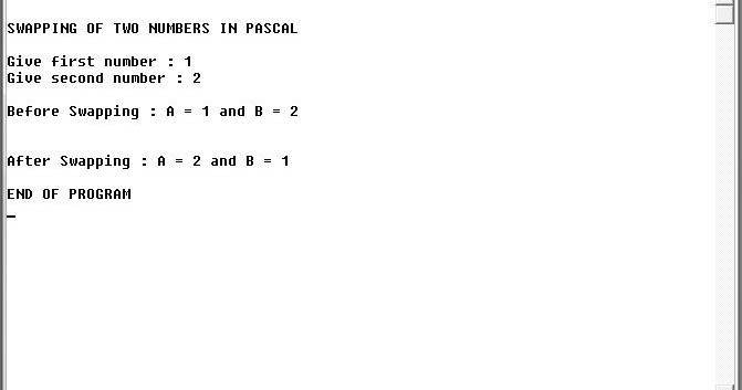 Free Programming Source Codes And Computer Programming Tutorials Swapping Of Two Numbers In