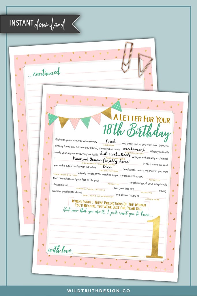 1St Birthday Letter - Birthday Letter