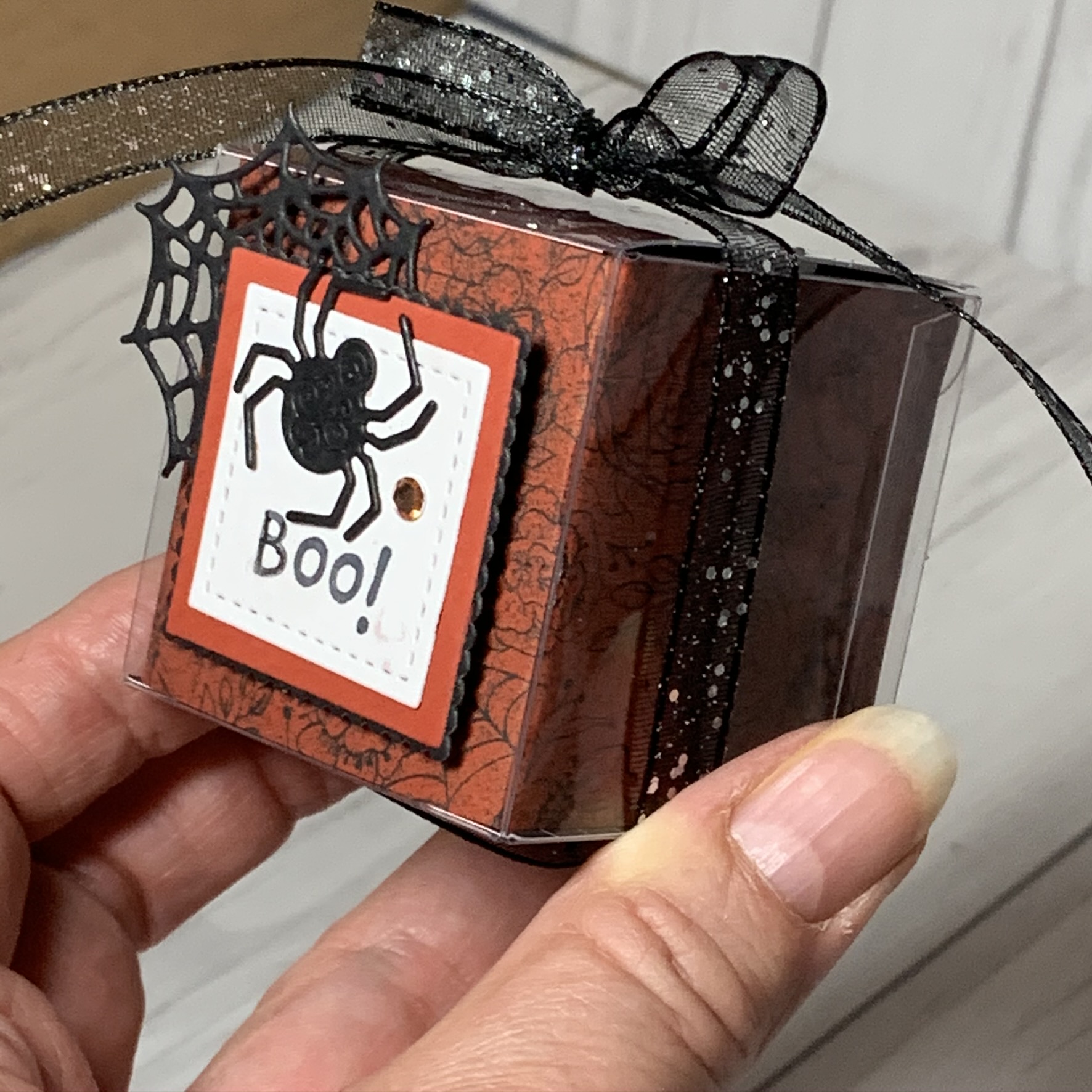 Halloween Treat Boxes using Clear Tiny Treat Boxes | Stamped Sophisticates